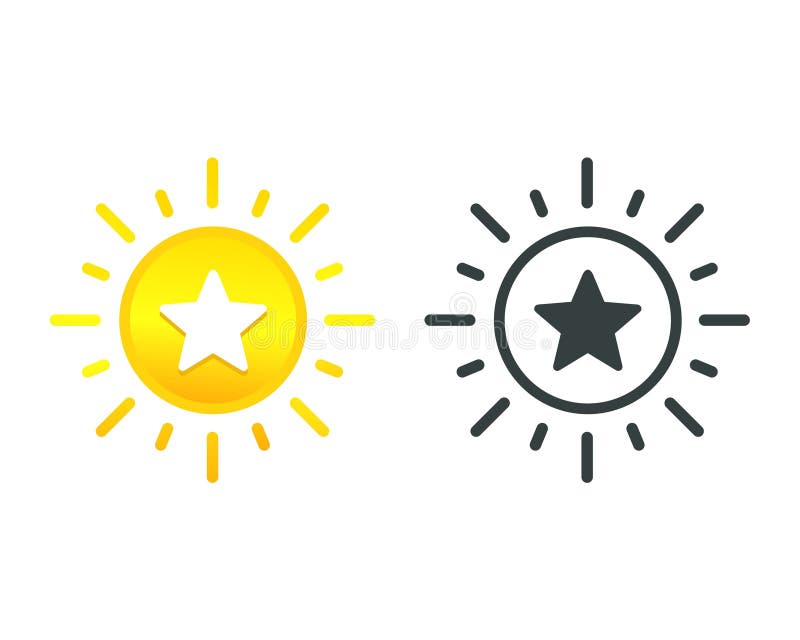 Sun Star Icon. Illustration Vector Stock Vector - Illustration of rank ...