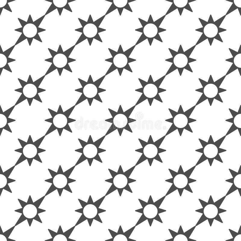 Sun Star with Light Rays Solid Seamless Pattern, Cosmos Theme. Vector ...