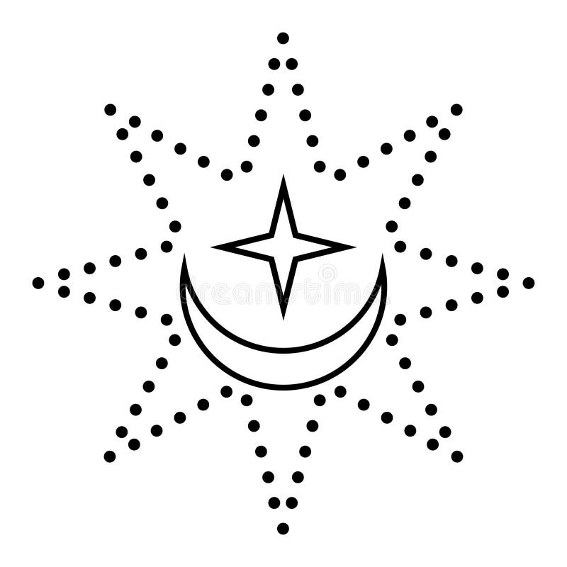 The Sun, Star and Moon in Graphic Design. Simple Minimalistic Style ...
