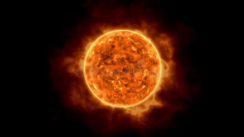 Sun Star Surface with Solar Flares, Burning of Sun Animation 3D ...