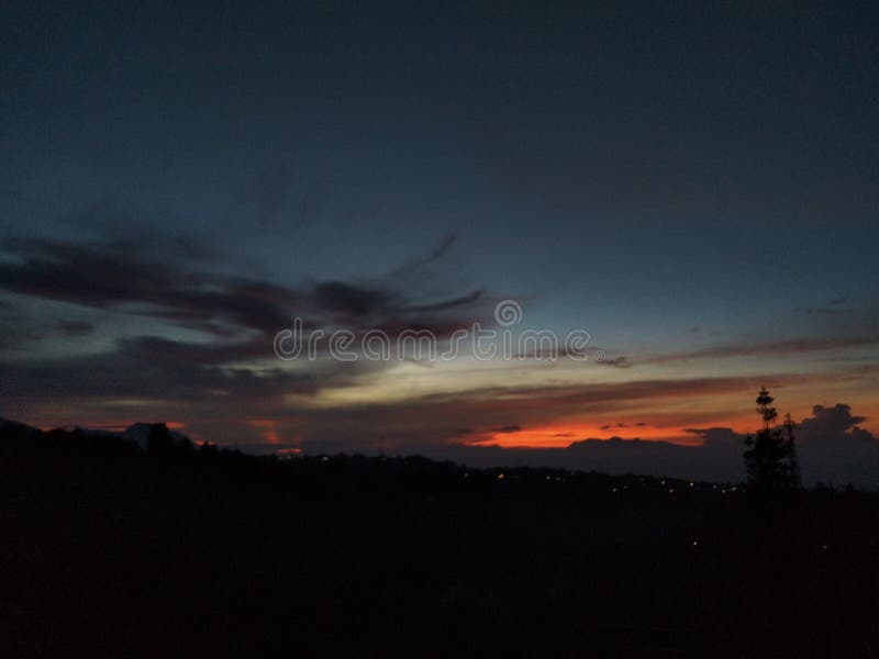 The Sun is Still Shy To Showing Everyone on Earth Stock Image - Image ...