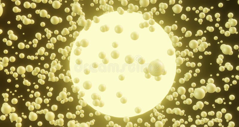 Sun with Stream of Flying Golden Round Particles Stock Video - Video of ...