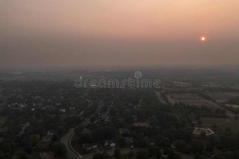 Sun Struggles To Shine through Wildfire Smoke Stock Image - Image of ...