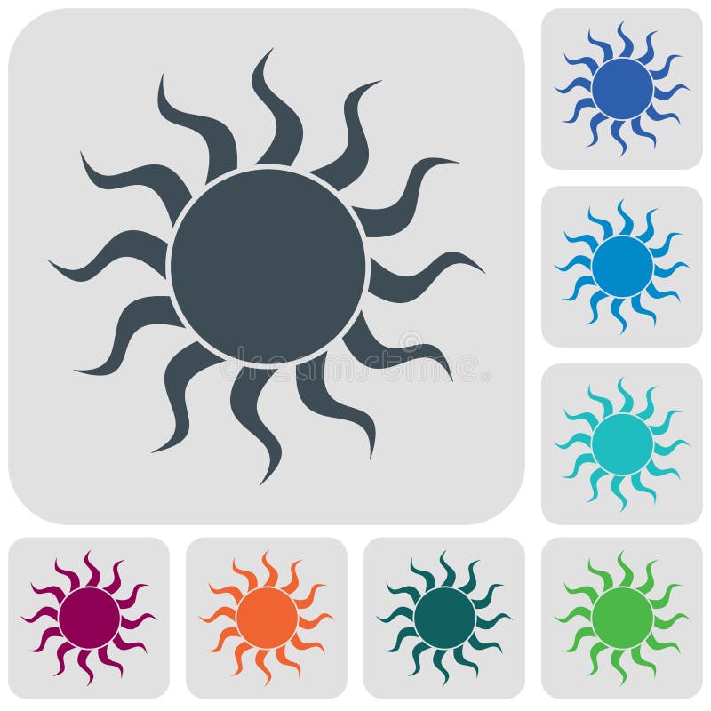 Sun stylized image icon stock vector. Illustration of light - 119306642