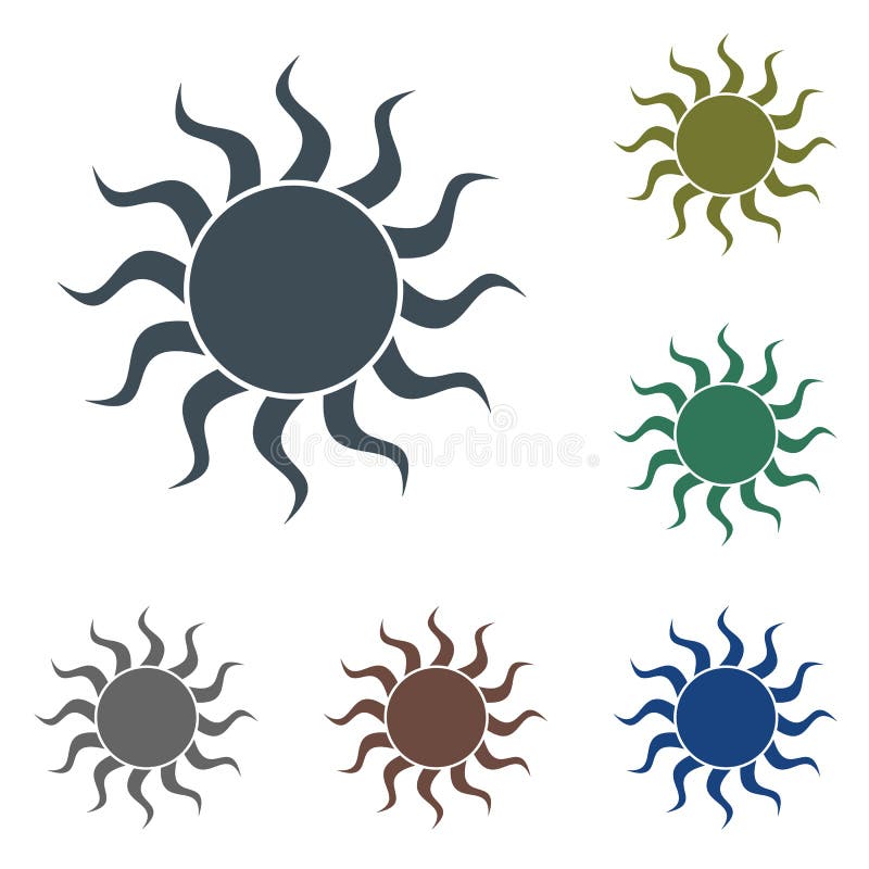 Sun stylized image icon stock vector. Illustration of shiny - 107873174