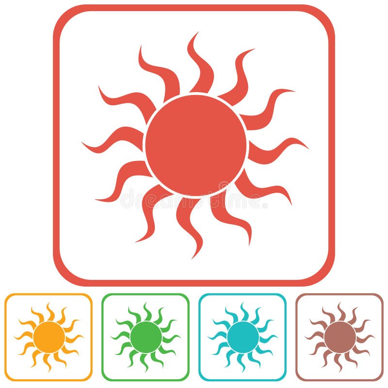 Sun stylized image icon stock vector. Illustration of sign - 95234293