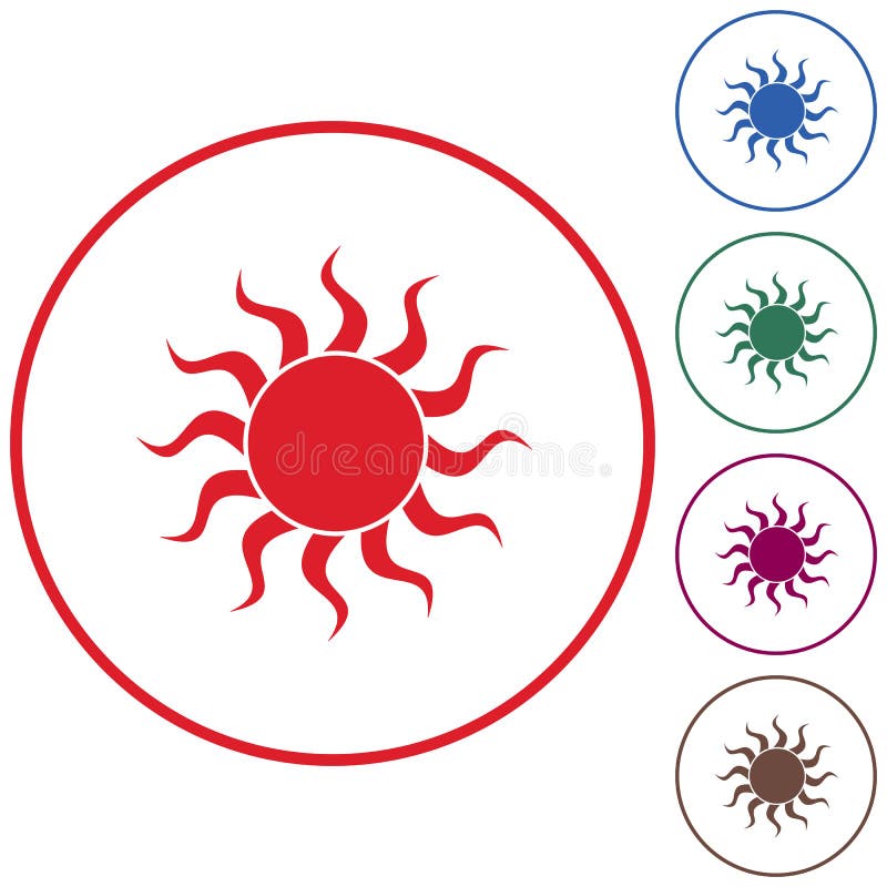 Sun stylized image icon stock vector. Illustration of season - 97308465