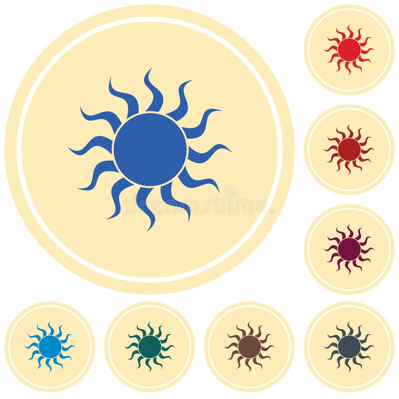 Sun stylized image icon stock vector. Illustration of season - 97308465