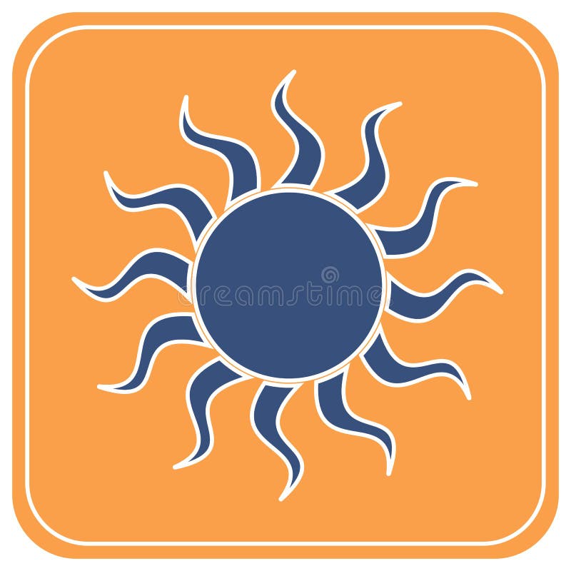 Sun stylized image icon stock vector. Illustration of bright - 135003431