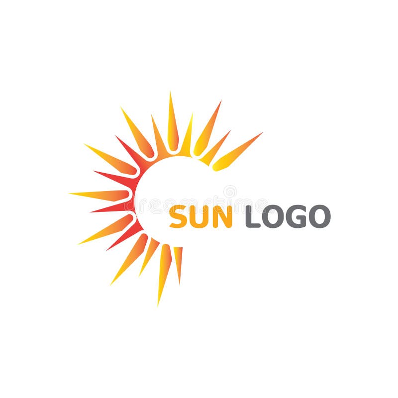 Sun Summer Logo Design Illustration Template Stock Vector ...