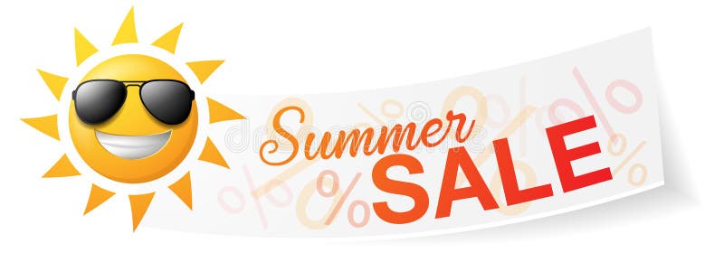 Sun Summer Sale Isolated Vector Banner Stock Illustration ...