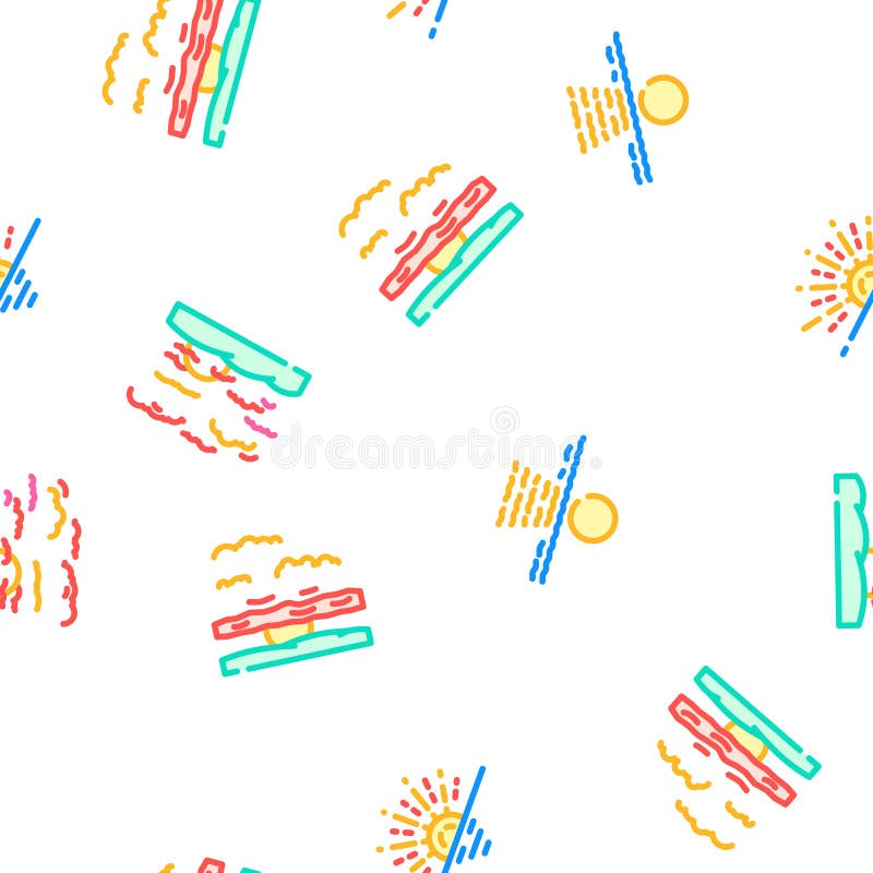 Sun Summer Sunlight Light Vector Seamless Pattern Stock Vector ...