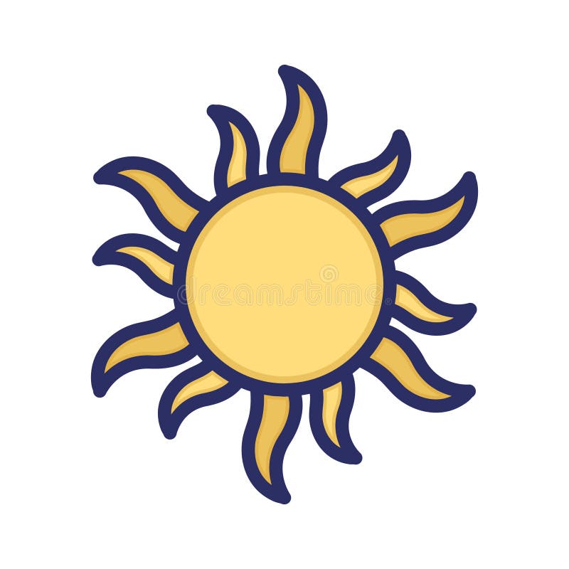 Sun, Summer, Weather, Heat Fully Editable Vector Icon Stock Vector ...