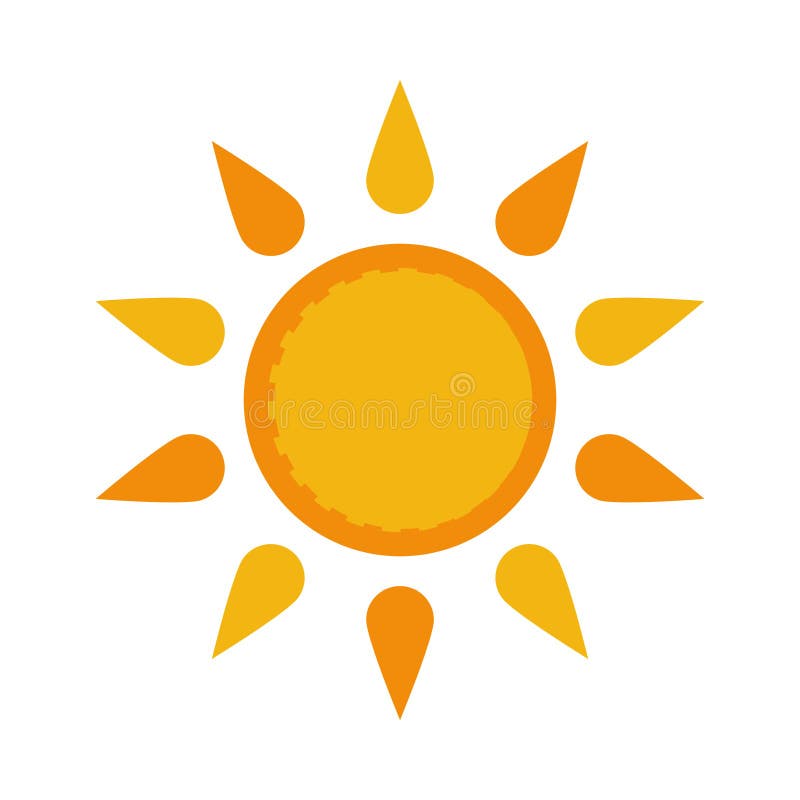 Sun Summer Weather Icon Flat Style Stock Vector - Illustration of ...