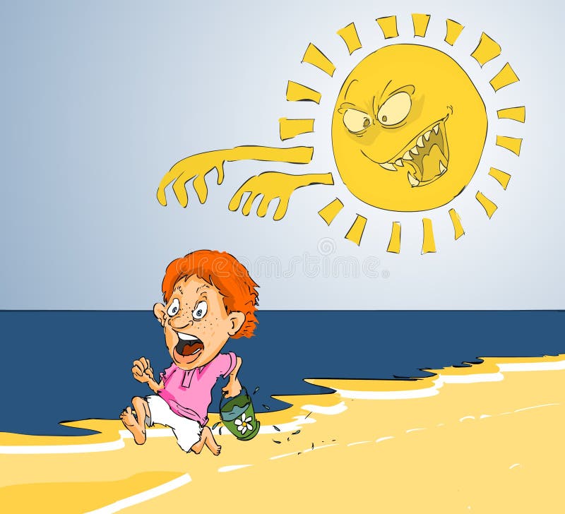 Sun and sunburn stock illustration. Illustration of heat - 23132651