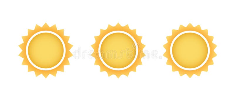 Sun, Sunburst Icon Set in Flat Design. Starburst Gradient Sign Symbol ...