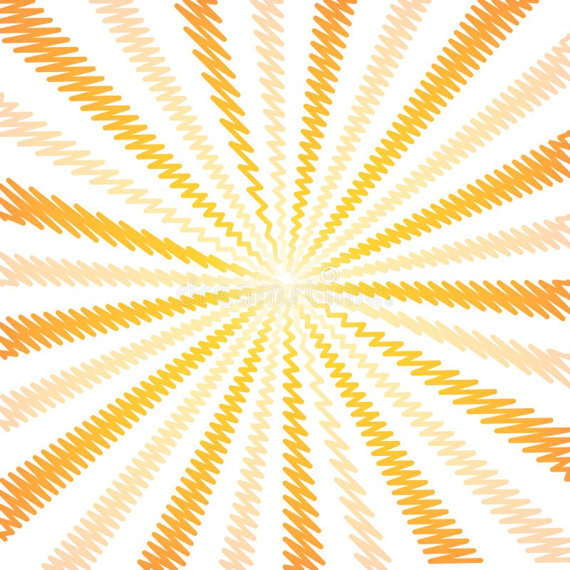 Bright Yellow Wavy Sun Ray Light Burst Vector Stock Vector ...