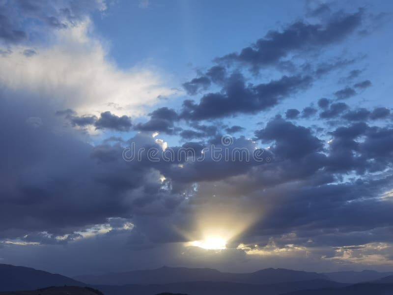 Sun among Clouds Light Curtains Diffuse Background Stock Image - Image ...