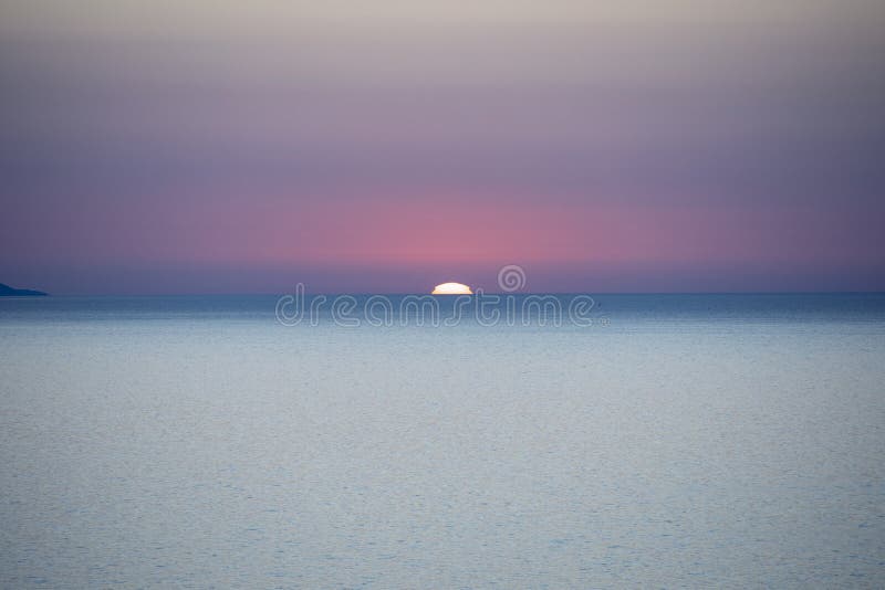 Sun Sunset on the Aegean Sea in Turkey, Seascape Stock Photo - Image of ...