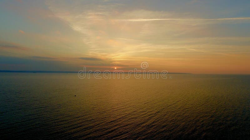 Solent sunset stock image. Image of drone, sunset, solent - 102476709