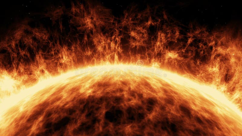 Sun Surface with Solar Flares Stock Illustration - Illustration of ...