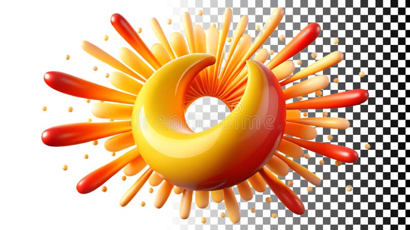 Sun Swirl Abstract Shape, Radiant Energy, Bright Design Element Png ...