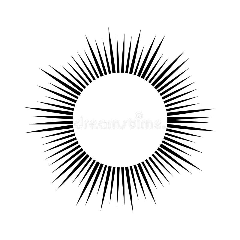 Black Sun Rays on White Background Stock Illustration - Illustration of ...