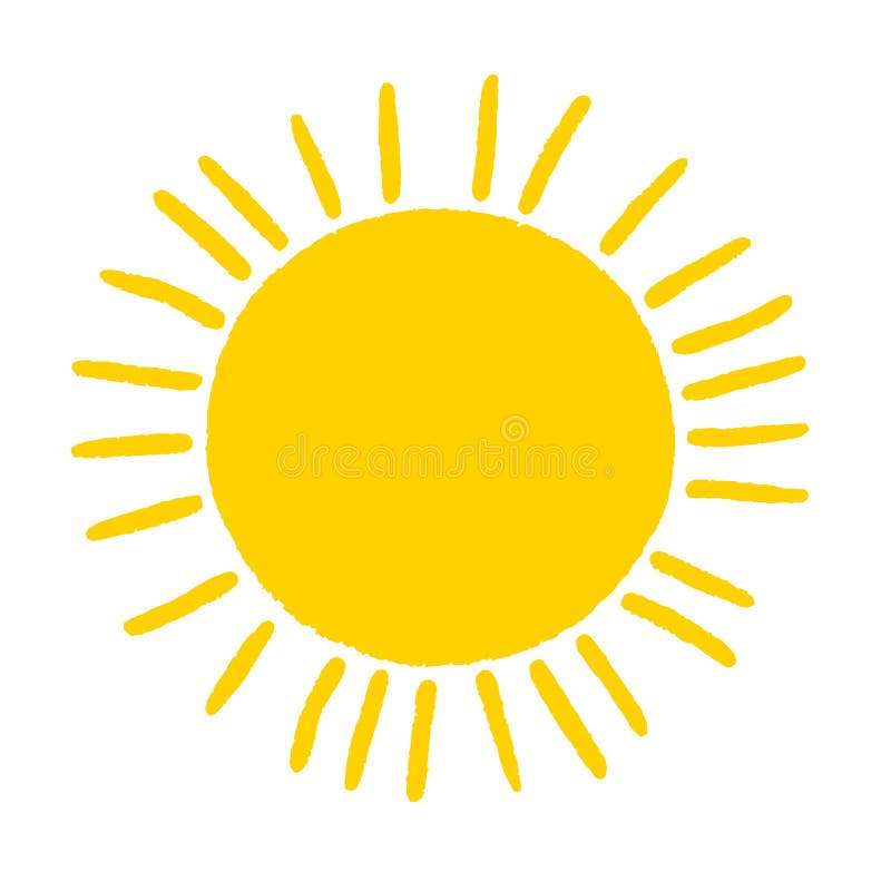 Sun Symbol. Childlike Drawing of Sun. Abstract Cute Drawing of Sun ...