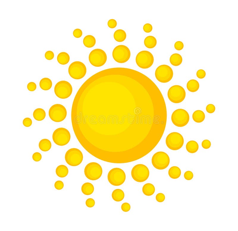 Sun Symbol Isolated on White Background Stock Vector - Illustration of ...