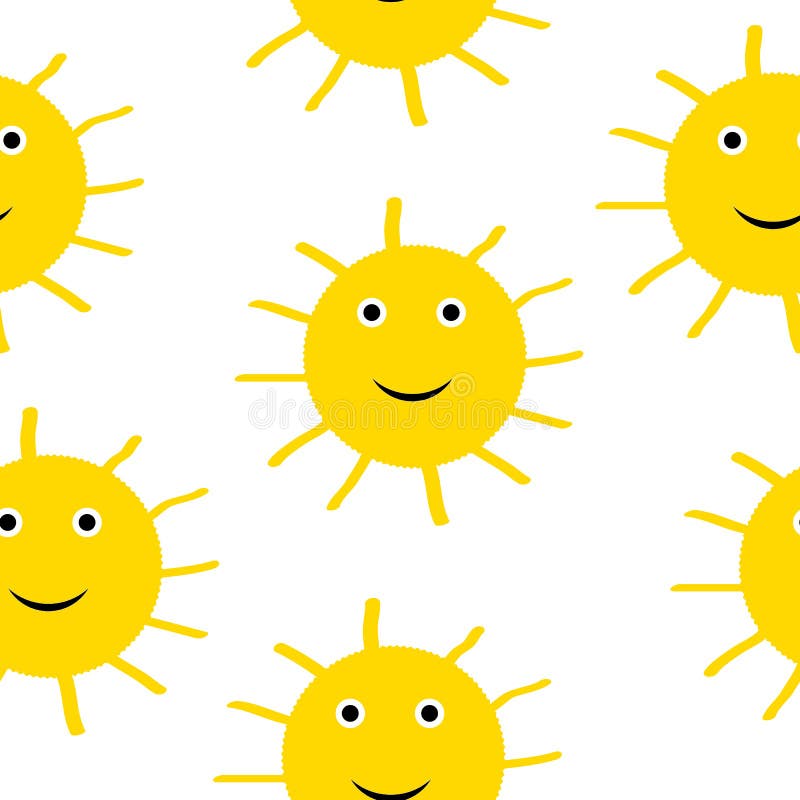 Sun Symbol Seamless Pattern. Stock Illustration - Illustration of ...