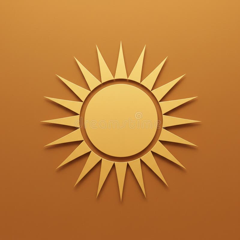 Sun Symbol in Shades of Orange and Yellow on an Orange Background ...