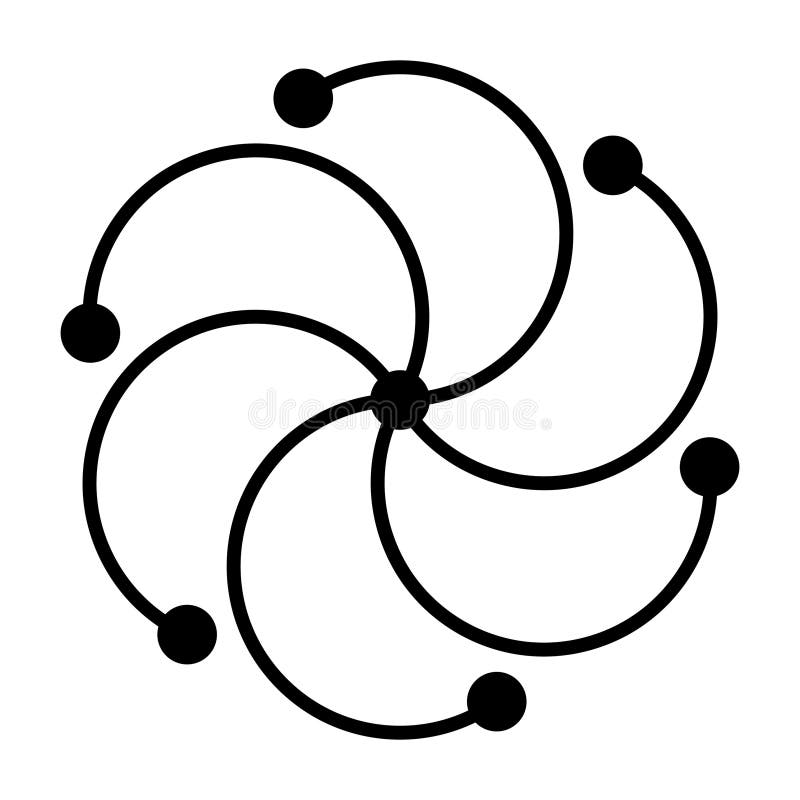 Sun Symbol, Triskelion-shaped Sign, Made of Six Arches and Seven Dots ...