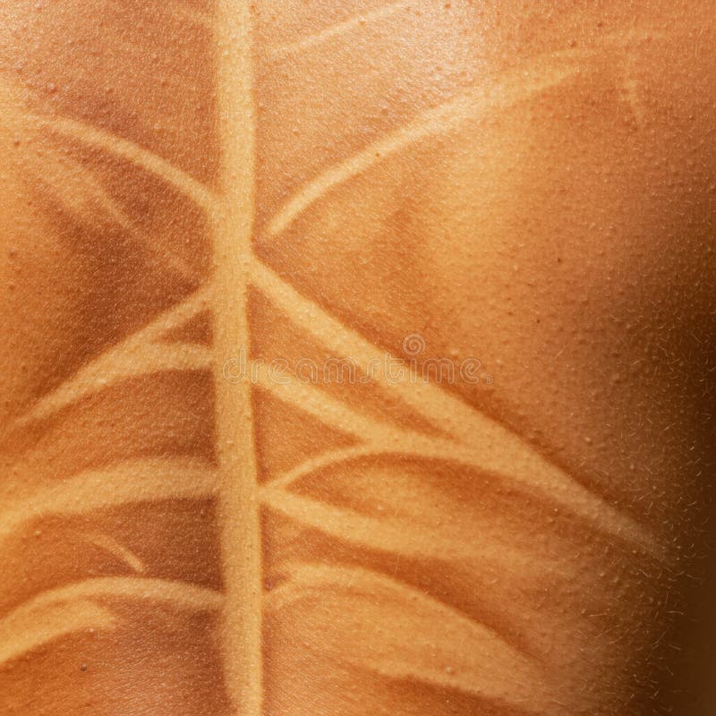 Sun Tan Lines Pattern on Back Stock Photo - Image of heat, leaves ...