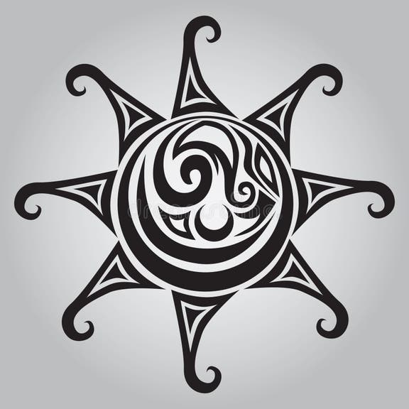Sun Tattoo. Vector Illustration Decorative Design Stock Vector ...