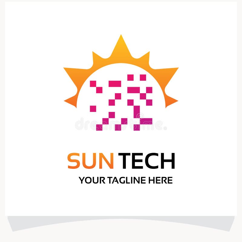 Sun Technology Logo Design Template Inspiration Stock Vector ...