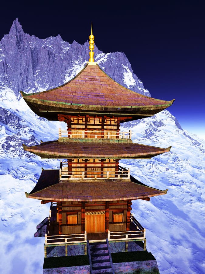 Sun Temple - Buddhist Shrine Stock Illustration - Illustration of ...