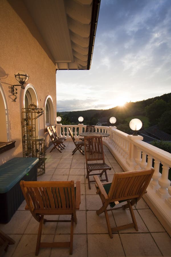 The sun terrace stock image. Image of relax, sunset, light - 13008721
