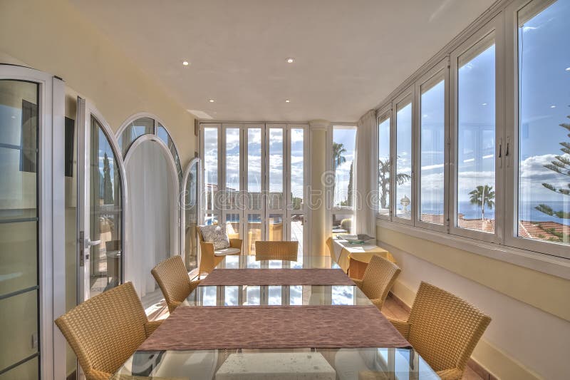 Sun Terrace in the Beautiful Villa Stock Image - Image of beautiful ...