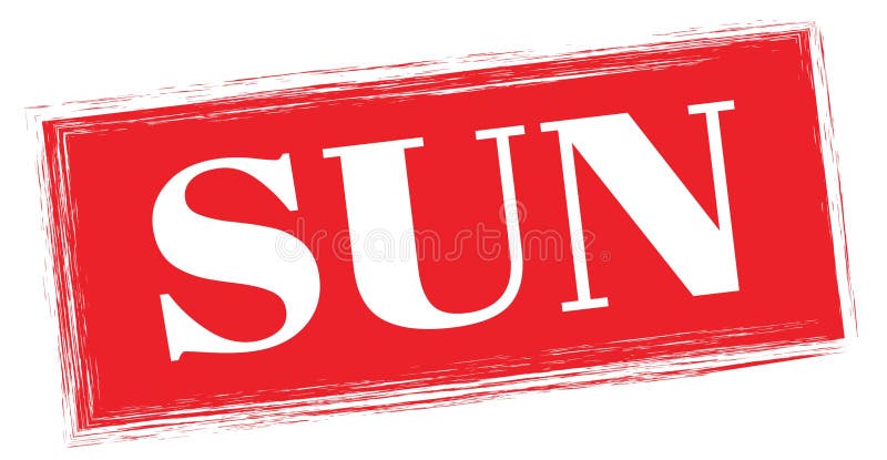 SUN Text Written on Red Stamp Sign Stock Illustration - Illustration of ...