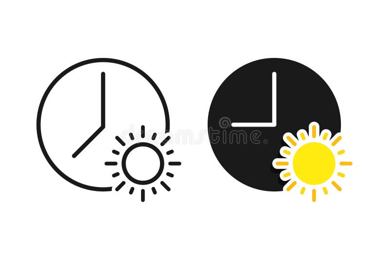 Sun Time Symbol. Illustration Vector Stock Vector - Illustration of ...