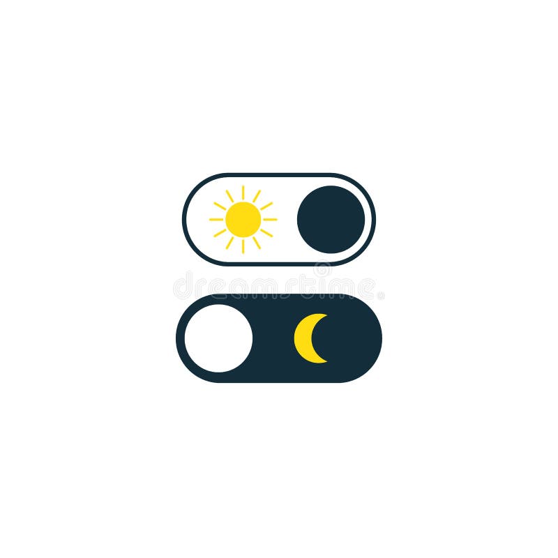 Sun To Moon Switch Icons. Change of Night and Day. Interface Design ...