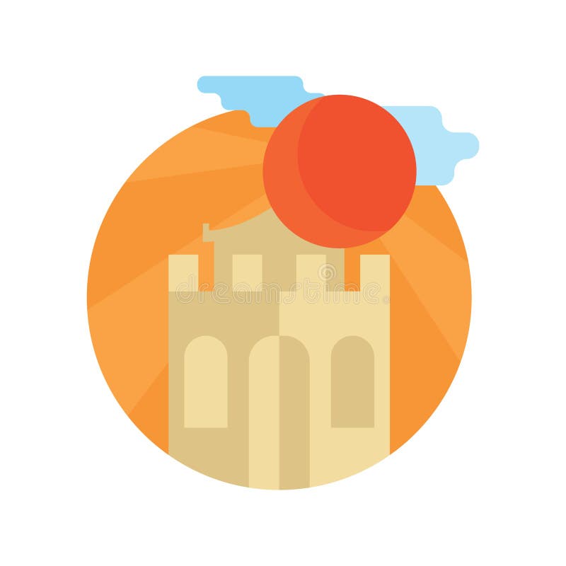 Sun and Tower. Vector Illustration Decorative Design Stock Vector ...