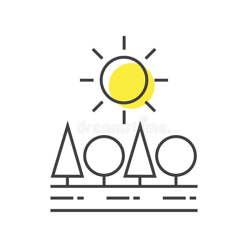 Sun and Trees. Vector Illustration Decorative Design Stock Vector ...