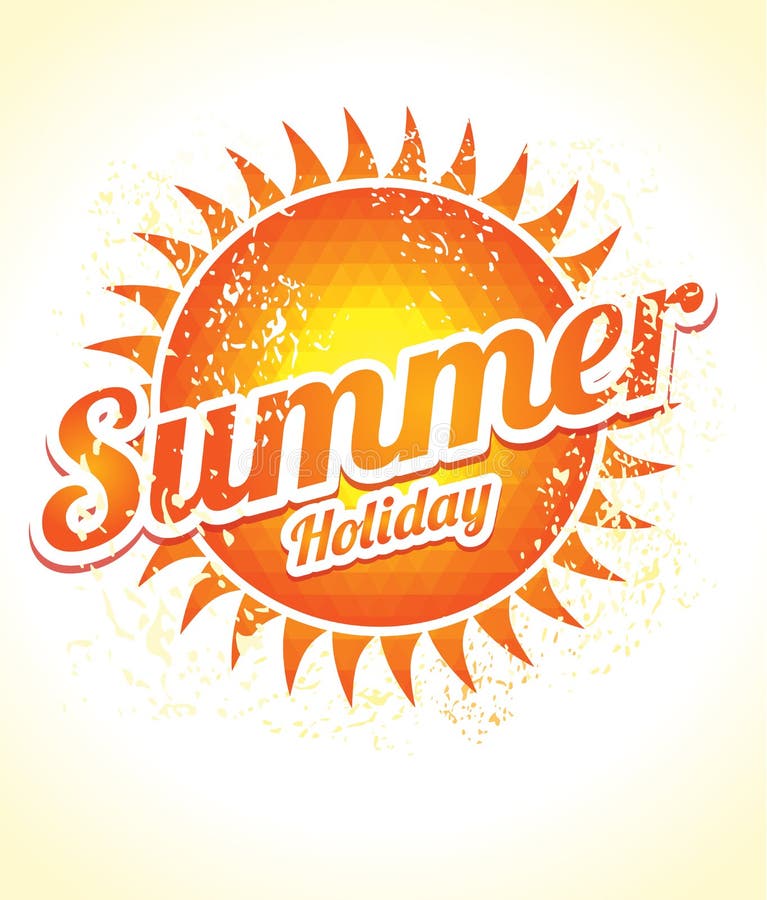 The Sun from Triangles with a Stylish Inscription Summer Holiday Stock ...