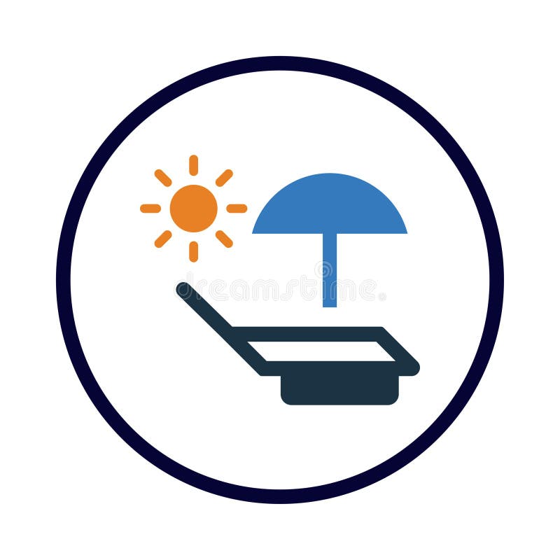 Sun, Umbrella, Beach, Beach Bed, Summer Day Icon Stock Vector ...