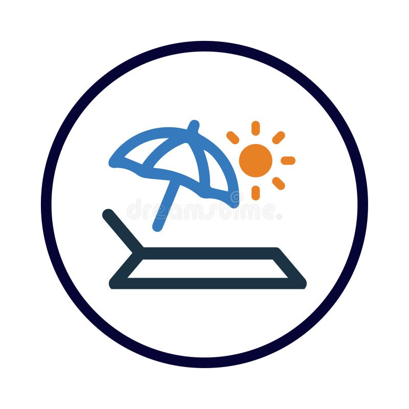 Sun, Umbrella, Beach, Beach Bed, Summer Day Icon Stock Vector ...