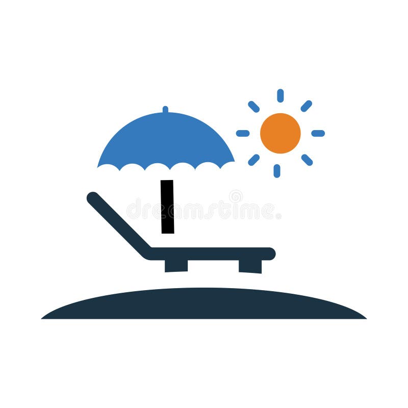 Sun, Umbrella, Beach, Beach Bed, Summer Day Icon Stock Vector ...