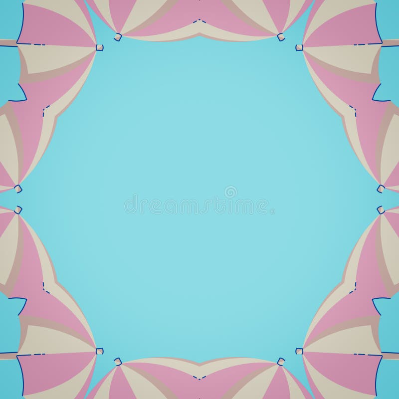 Sun Umbrella Frame. Summer Time. Border Stock Illustration ...