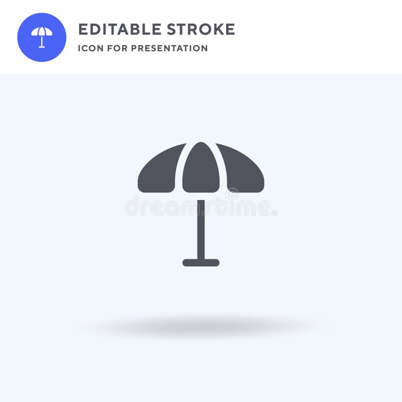 Sun Umbrella Icon Vector, Filled Flat Sign, Solid Pictogram Isolated on White, Logo Illustration ...