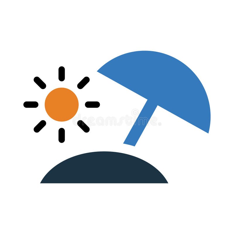 Sun, Umbrella, Sunny, Summer Day Icon Stock Vector - Illustration of ...